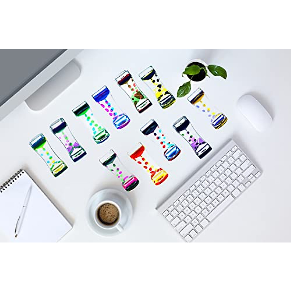 OCTTN Liquid Motion Timer Bubbler Desktop Toy, 4 Pack Bubble Timer Sensory Toy for Adults, Fidget Toy, Stress Relief and Anxiety Relief, Relaxing, Autism, ADHD Toys