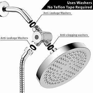 4 Pack Shower Head Filter Gasket, 3/4" Rubber Washer for 1/2" Fixed Shower Head/Handheld Shower Hose Connector, Creates A Seal to Prevent Leakage