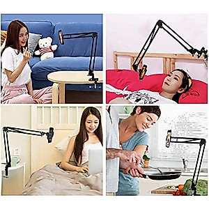 Overhead Tripod Mount for Camera Webcam Ring Light, Flexible Over Head Arm for iPhone with Phone Holder and Ball Head, Table Stand Accessory for Phone Video Recording Live Stream