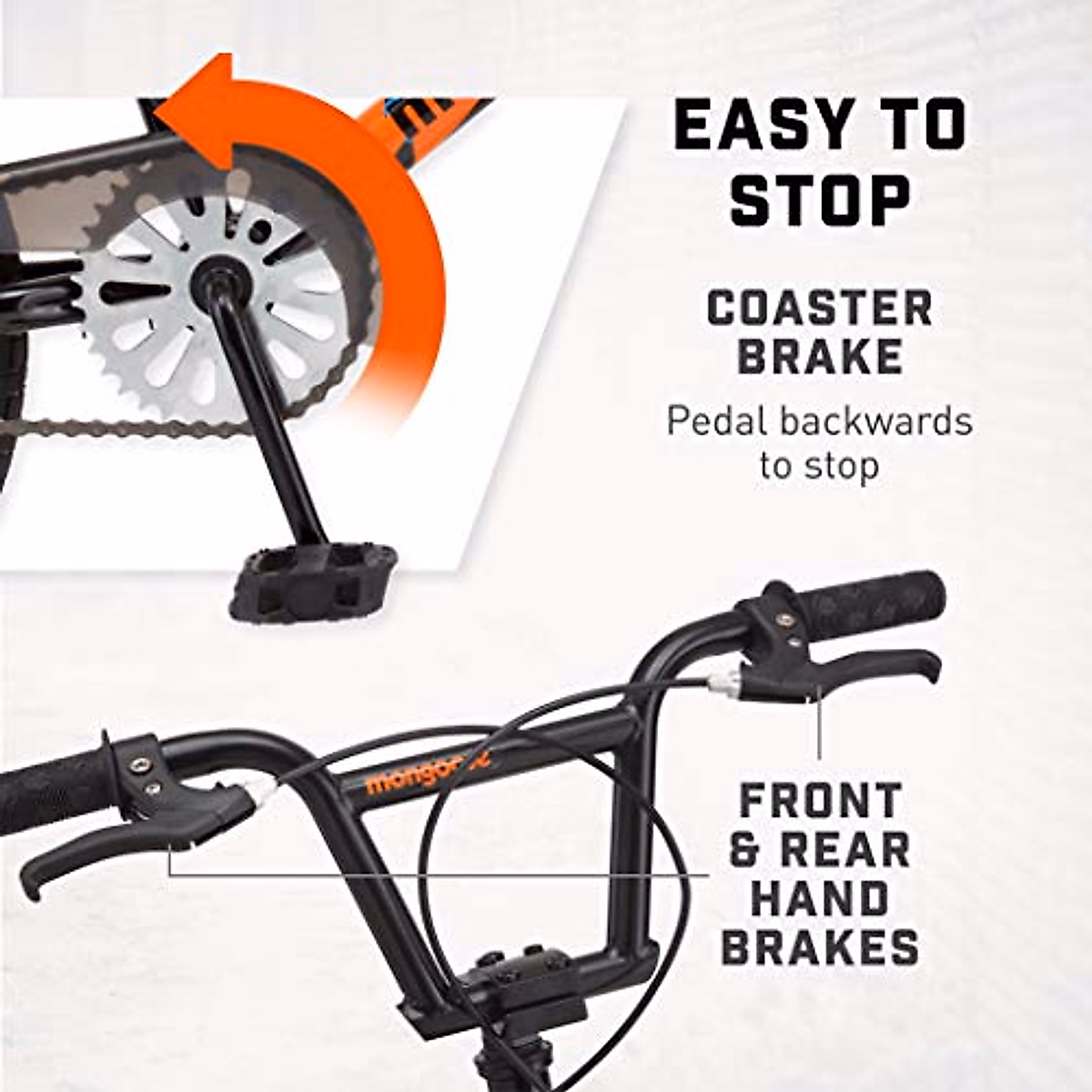 Mongoose Switch Kids BMX Bike, Boys and Girls Bicycle Ages 5-8 Years, 18 Inch Wheels, Bike with Training Wheels, Low Stand Over Frame, Foot and Hand Brakes,Black