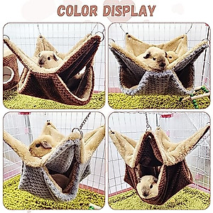 Jspupifip 2 Pcs Guinea Pig Ferret Rat Hammock,Hamster Accessories for Cages,13.3x13.3 Inches,Hanging Bunkbed Hammock for Small Animals,Kitten,Squirrel,Chinchilla,Rat,Parrot,Guinea Pig Supplies