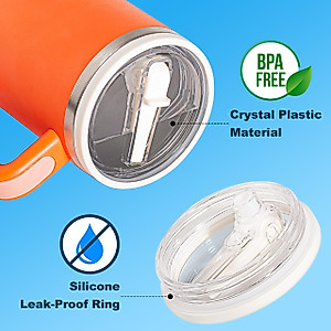 2 Pack 30 Oz Replaceble Tumbler Flip Straw Lid fit for Stanley Quencher H2.0 FlowState Tumber, Leak Proof Lid Replacement for Stanley Cup, Spill Proof Splash Reusable Dustproof Tumbler Cover