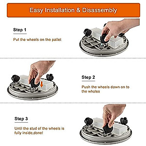 Tongzhi 3pcs 13inch Plant Caddy with Built-in Water Container and 4 Wheels, Garden Rolling Planter Trolley with Wheels, Plant Stand with 2 Lockable Wheels, Load Capacity 130 lbs