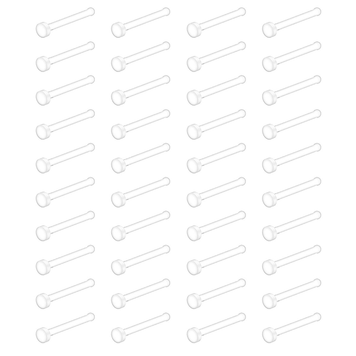 Yaalozei 18G Clear Plastic Silicone Nose Ring Stud Piercing Jewelry Bioflex Flexible Bendable Acrylic Flat Nose Stud Bone Pin Straight Nose Ring Jewelry Piercing Retainer Sport Work Women Men Surgery