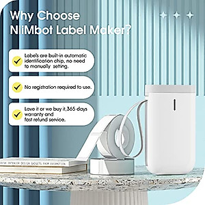 NIIMBOT Label Maker Machine with Tape D11 Portable Wireless Connection Label Printer Multiple Templates Available for Phone Pad Easy to Use Office Home Organization USB Rechargeable
