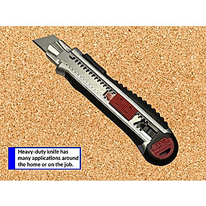 Smithline Heavy-Duty Professional Grade 25mm (1-inch) Large Utility Knife Retractable Razor Box Cutter Snap-off SK2 blades