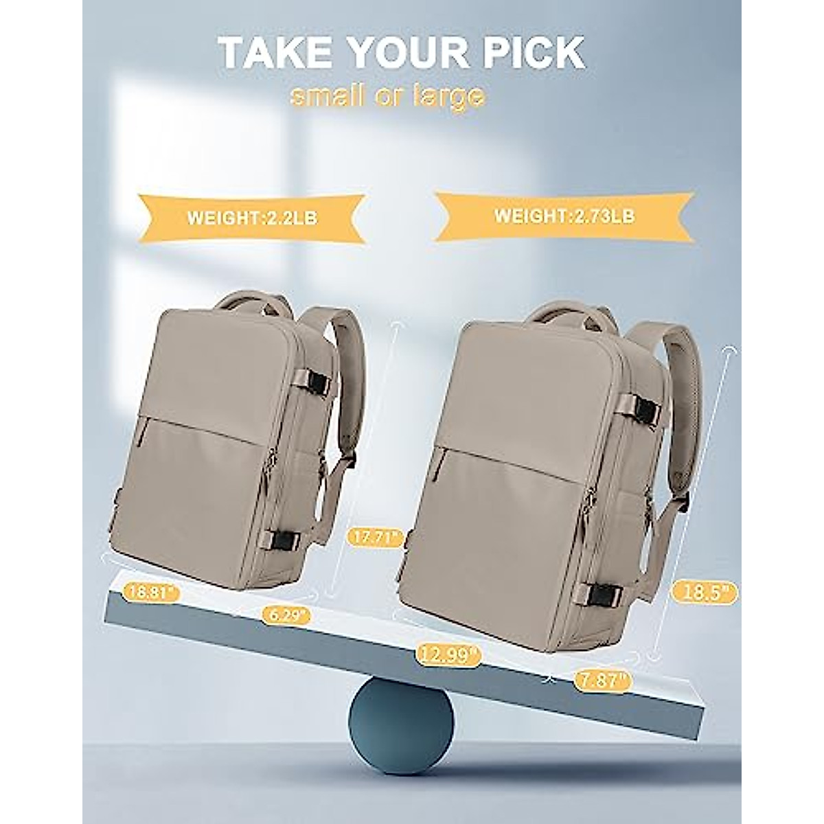 bergsalz Brown Travel Backpack Essentials For Women Men Airline Approved Personal Item Travel Bag Carry On Bag Gym Waterproof Backpack Purse  College Laptop Bag