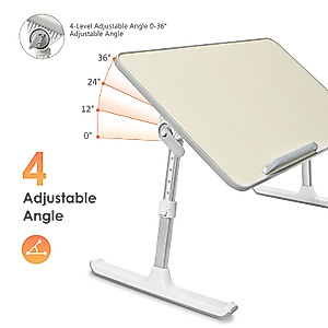 IBAMA Bed Tray Portable Laptop Stand Table Lap Desk 24 x 13 inches Adjustable Folding Table for Gaming and Working in Bed, Sofa and Couch (Larger Size)