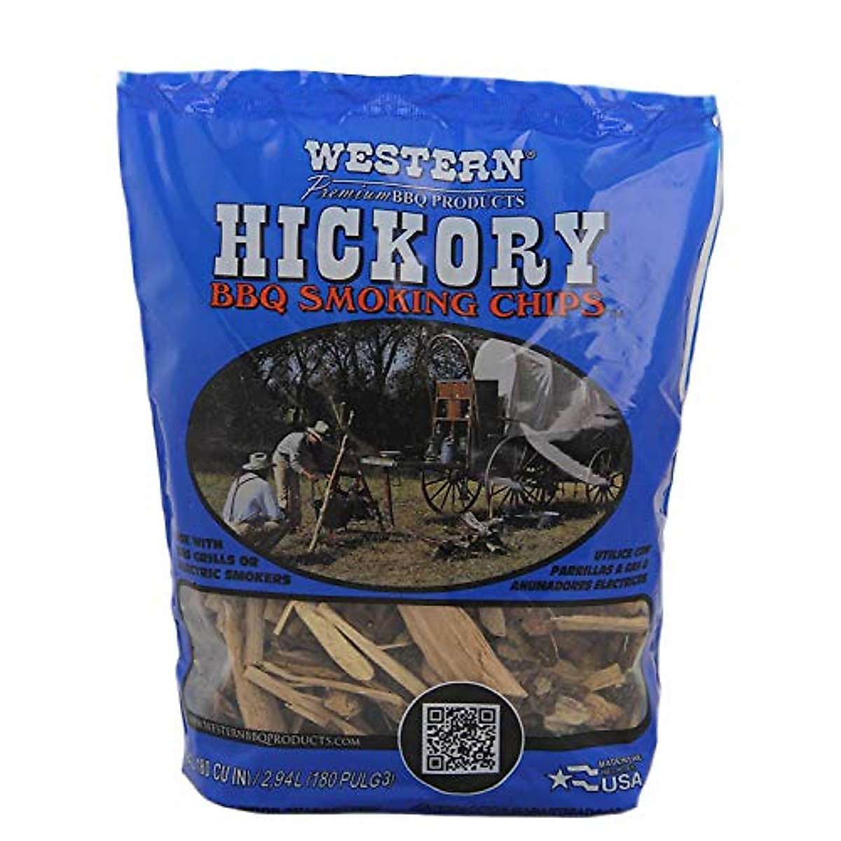 Western BBQ Smoking Wood Chips Variety Pack Bundle (4) Apple, Hickory, Mesquite and Pecan Flavors