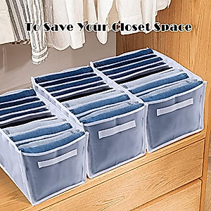 2PCS Wardrobe Clothes Organizer, LIVESO 9 Grids Visible Closet Organizer For Folded Clothing, Washable Clothes Drawer Organizer for Jeans, Sweaters,T-shirts,Pants,Legging,Kid Clothes