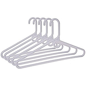 Quality White Plastic Hangers 30 Pack - Super Heavy Duty Plastic Clothes Hanger Multipack - Thick Strong Standard Closet Clothing Hangers with Hook for Scarves and Belts-17 Coat Hangers (White, 30)