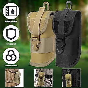 BRAVECOW Portable 1000D Nylon Eyeglasses Case with Buckle Hard Shell Sunglasses Shockproof Protective Outdoor Storage Box (Black)