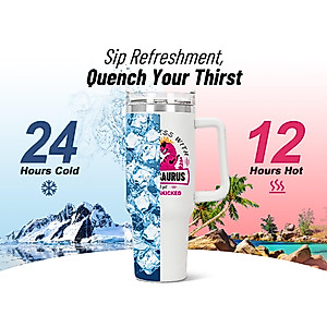 DLOCCOLD Gifts for Mom - 40oz Dinosaur Tumbler, Birthday & for Women, Purple