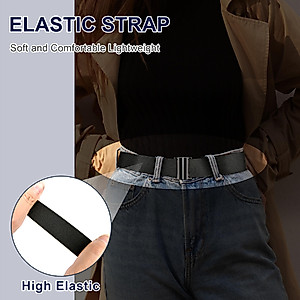 TOURZOO No Show Invisible Belt for Women/Men Elastic Web Strap Waist Stretch Belt with Flat Buckle for Jeans Pants Dresses