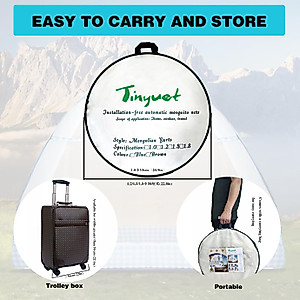 Tinyuet Mosquito Net for Bed, Portable Double Door Pop-up Mosquito Netting with Net Bottom, 59x78.7in Bed Tent for Indoor and Outdoor Use, Insect Screen - Brown Edge