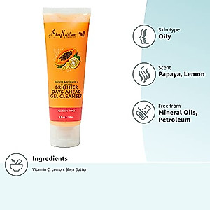 Sheamoisture Gel Cleanser For Dull, Uneven Skin Tone Papaya and Vitamin C Face Cleanser For Uneven Skin Tone 4 oz