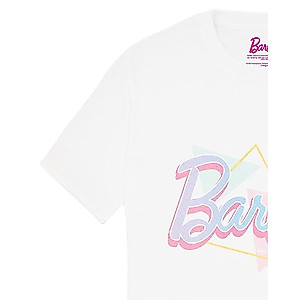 Barbie Women's Palm Tree T-Shirt | Iconic Brand | Fashionable White Top | Comfortable Retro Fit Movie Merchandise Gift - Large