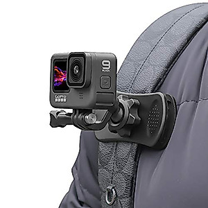 Backpack Strap Mount Quick Clip Mount, 360 Degree Rotation Backpack Clamp Mount Compatible with Gopro Hero 11/10/9/8/7/6/5 Black, Session, Fusion, Xiaomi Yi, DJI Osmo Action and Most Action Cameras