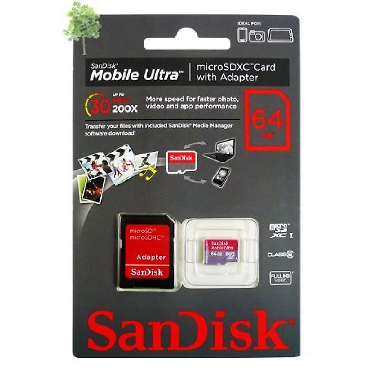 SanDisk Professional Ultra 64GB MicroSDXC GoPro Hero 3 Card is Custom formatted for high Speed Lossless Recording! Includes Standard SD Adapter. (UHS-1 Class 10 Certified 80MB/sec)