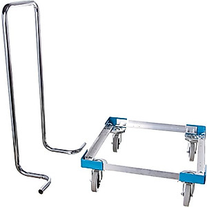 Carlisle FoodService Products E-Z Glide Dishwashing Racks Dolly with Handle for Kitchen and Restaurants, Aluminum, 20.63 X 20.63 X 6.63 Inches, Blue