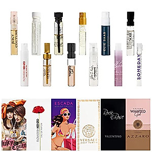 Infinite Scents Perfume Sampler Set for Women: 12 High-End Designer Perfumes + Expert Scent Guide + Deluxe Velvet Gift Pouch for Girlfriend, Wife, Mother