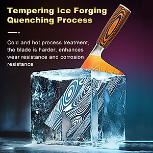 Professional Chinese Chef's Knife, Ultra Sharp Meat Cleaver 7.8 Inch, Damascus pattern Chopping Knife, 40Cr13 Steel Blade Thickness 3 mm, TJ SEGA Series TC19022