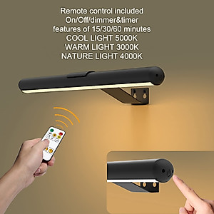 Arixinks Rechargeable Picture Light with Remote,Wireless Battery Painting Light with 3 Lighting Colors,Art Light Display Lamp with Dimmable Timer, Full Metal Picture Light for Picture Gallery Dart