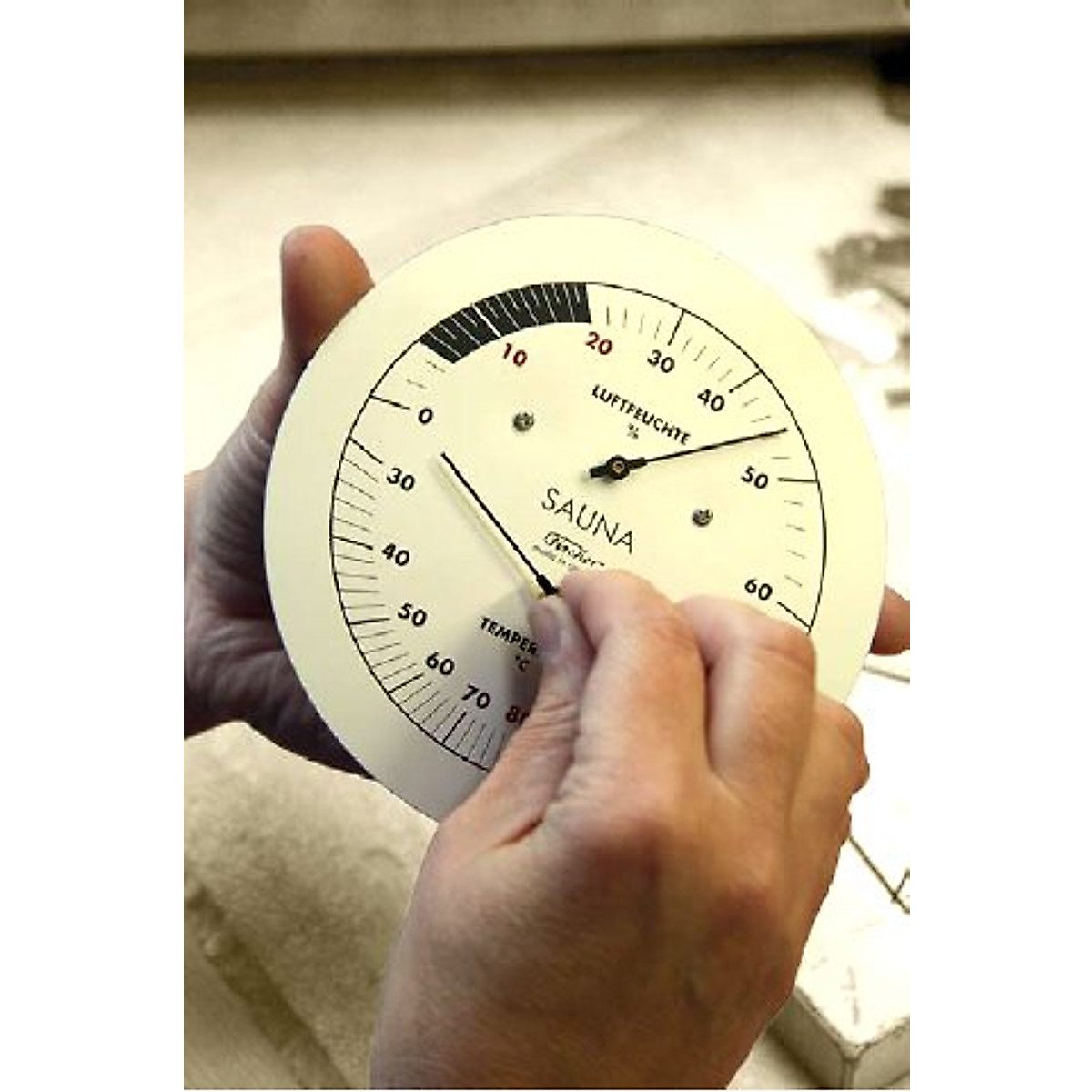 Fischer Sauna Thermometer 6.3", 198-01F (USA-Version, °F) - Made in Germany