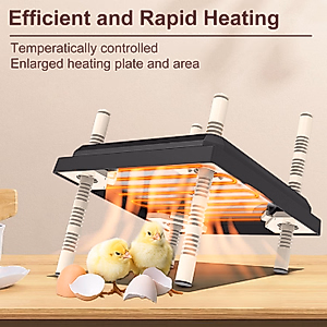 Tnarru (12'' x 12'') Chick Brooder Heating Plate, Brooder Heater for Chicks, Heat Plate with Adjustable Height and Angle for Chicken and Ducklings, Warms Up to 20 Chicks - 22 Watts