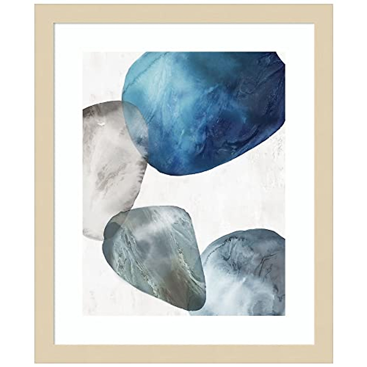 Amanti Art Flow of Blue I by Emma Peal Wood Framed Wall Art Print (14 in. W x 17 in. H), Svelte Natural Frame