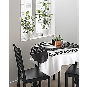 Gogobebe Square/Round Table Cloth(60x60in) WE Gaming Gray Gamepad Continuous Joystick Tablecloth for Dining Table Waterproof Table Cover for Kitchen Restaurants Indoor/Outdoor Tablecloths for Parties