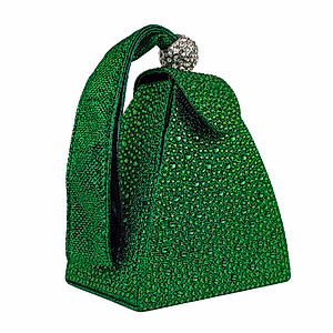 Women Rhinestone Unique Evening Bag Triangle Handbag Wristlet Clutch Purse Wrist Bag