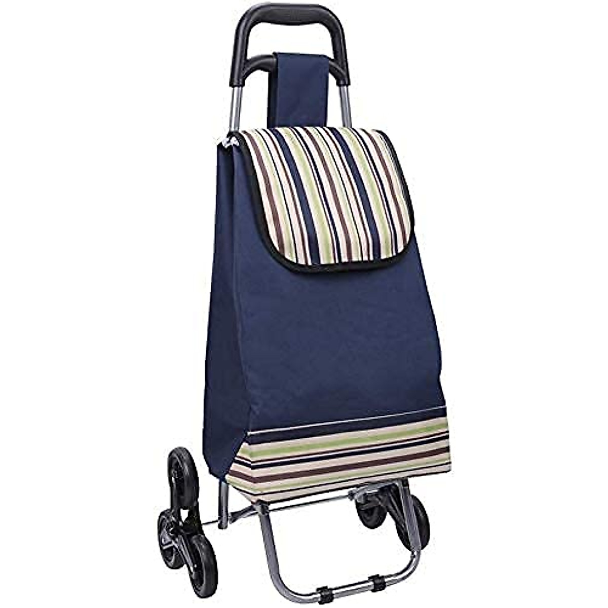 Shopping Trolley on Wheels Multi Function Shopping Cart Large Capacity Lightweight Wheeled Trolley 6 Wheels Blue Push Cart Bag Storage Hand Trucks,