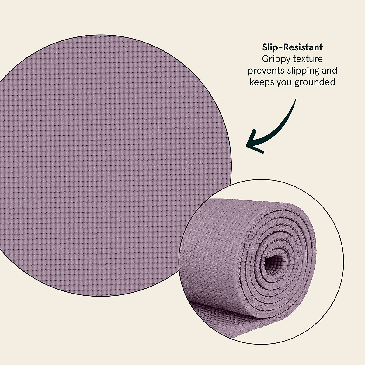 Retrospec Pismo Yoga Mat for Men & Women - 72” x 24” x 5mm - Extra Long Non Slip Exercise Mat for Yoga, Pilates, Stretching, Floor & Home Workouts - Violet Haze