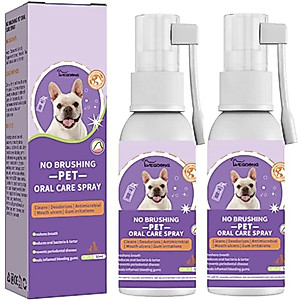 wanshi Pet Oral Spray Clean Teeth, Teeth Cleaning Spray for Dogs & Cats,Teeth Cleaning Spray,Cat Spray, Tartar Remover Healthy Spray for Dogs Cats Kitten Teeth Spray,Pet Bad Breath Treatment (2pcs)