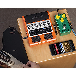 Electric Guitar Amplifer,Portable Electric Guitar Effect AMP,Amp & Pedal All-in-One Guitar Amp 2x4Watt Rechargeable Practice Amp for Playing at Home Or Travel(Black)