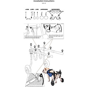 OTRUZPV Small Dog Wheelchair for Back Legs, Adjustable Dog Wheelchairs,Mobility Aids for Disabled Pets, Dog Leg Brace and Hip Support,Mobility Aids for Disabled Pets (XS)