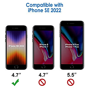 JETech Privacy Screen Protector for iPhone SE 3 (2022 3rd Edition) 4.7-Inch, Anti Spy Tempered Glass Film, Case Friendly, 2-Pack