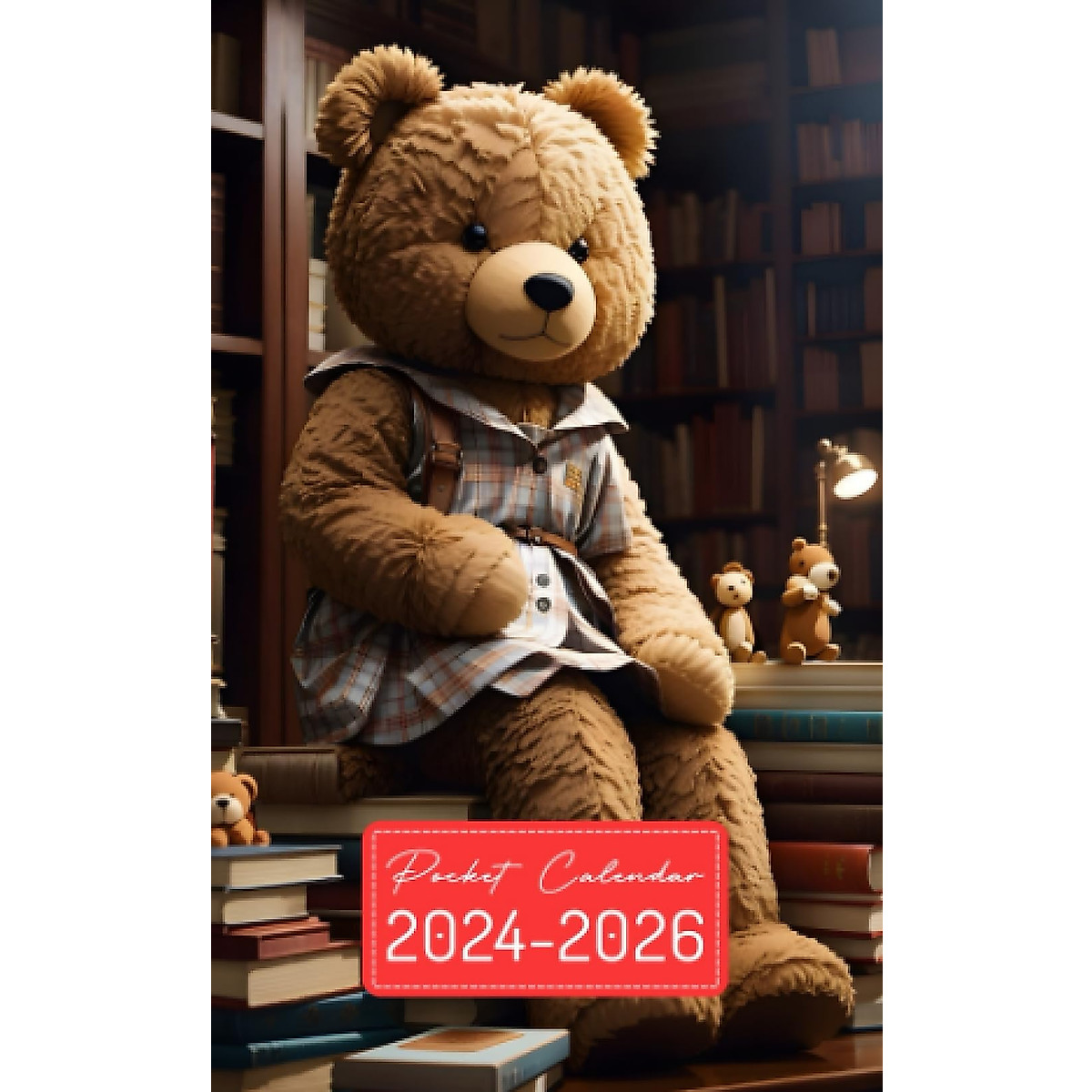 Pocket Calendar 2024-2026: Two-Year Monthly Planner for Purse , 36 Months from January 2024 to December 2026 | Giant girl teddy bear | Wise expression
