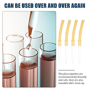 iplusmile 4pcs Alkaline Burette Glass Dropper Lab Liquid Transfer Pipette with Hose Labs Alkaline Burette Replacement Part for Home Shop