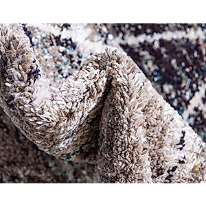 Unique Loom Trellis Frieze Collection Area Rug - Geometric (5' x 8', Blue Multi/ Ivory)