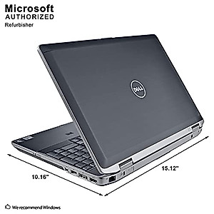 Dell Latitude E6520 15.6 Inch Business Laptop, Intel Core i5-2410M up to 2.9GHz, 8G DDR3, 500G, DVD, WIFI, Bluetooth, VGA, HDMI, Win10 Pro 64 Bit Multi-Language Support EN/FR/SPA (Renewed)