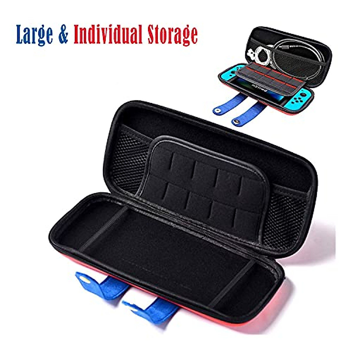 Personalized for Nintendo Switch Lite Case Add Name, Custom Switch Lite Carrying Case for Nintendo Protective Hard Portable Travel Carry Case (Red)