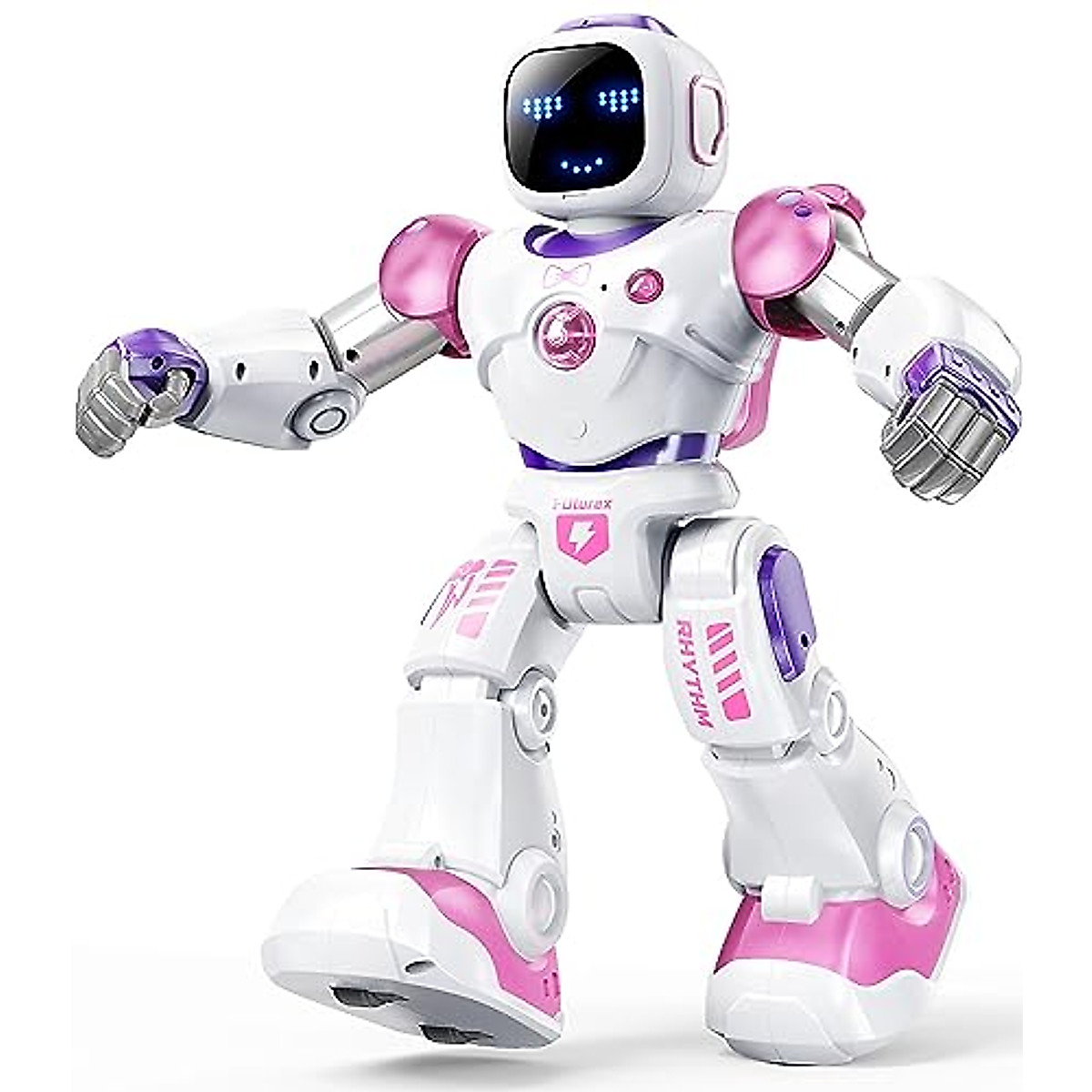 Ruko 1088 Smart Robot Toys for Kids, Large STEM Programmable Interactive RC Robot with Voice Control, App Control, Gifts for Boys & Girls Age 4 5 6 7 8 9, Pink