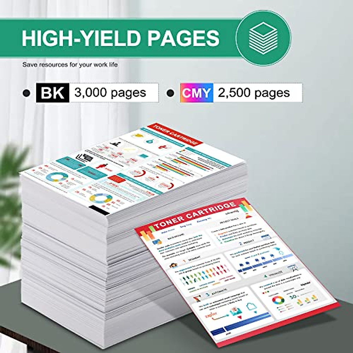 Phaser 6500 Toner Cartridge Set: Doph High Capacity 106R01597 106R01594 106R01595 106R01596 Toner Cartridge Replacement for Xerox Phaser 6500 6500n WorkCentre 6505 6505dn Printer (4Pack, BK/C/M/Y)