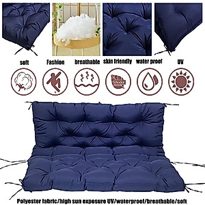 liquor red Thicken 5"Swing Chair Pads for Garden Patio Swing Replacement Cushions with Backrest Waterproof Bench Cushion for Outdoor Furniture 2-3 Seater Washable Swing Replacement Cushions/60"x40"
