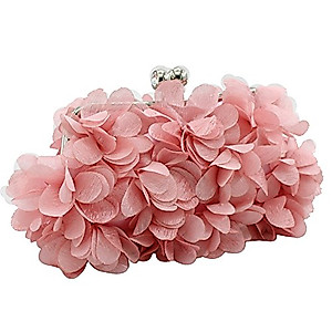 Kingluck Flower Design Satin and Silk Women Wedding Brial Clutch Bag/evening Handbags(more Colors) (pink)