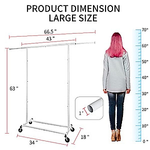 Fishat Double Rod Simple & Single Rod Heavy Duty Garment Rack, White
