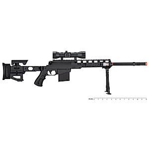 UKARMS CQB P1402 Spring Airsoft Tactical Sniper Rifle Gun : Folding Stock + Flashlight + Bipod