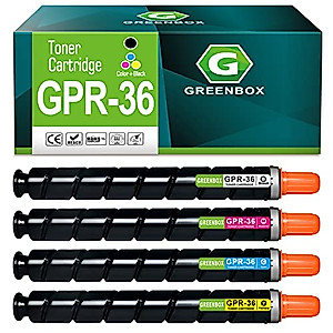 GREENBOX Remanufactured GPR36 High-Yield Toner Cartridge Replacement for Canon GPR-36 NPG-52 EXV34 for Advance C2020 C2225i C2030 C2220 C2225 C2230 C2025i Printer (23,000 Pages, KCMY, 4-Pack)